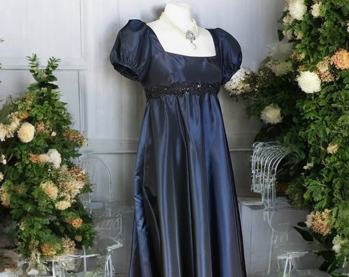 Regency Taffeta Day Dress Jane Austen 1815-1825 Custom Made Historical ...