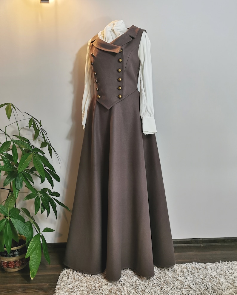 Edwardian Tweed Suit: Victorian Wool Vest and Skirt Set (size S) - Etsy