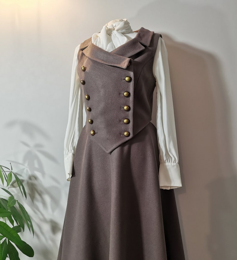 Edwardian Tweed Suit: Victorian Wool Vest and Skirt Set (size S) - Etsy