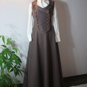 Edwardian Tweed Suit: Victorian Wool Vest and Skirt Set (size S) - Etsy