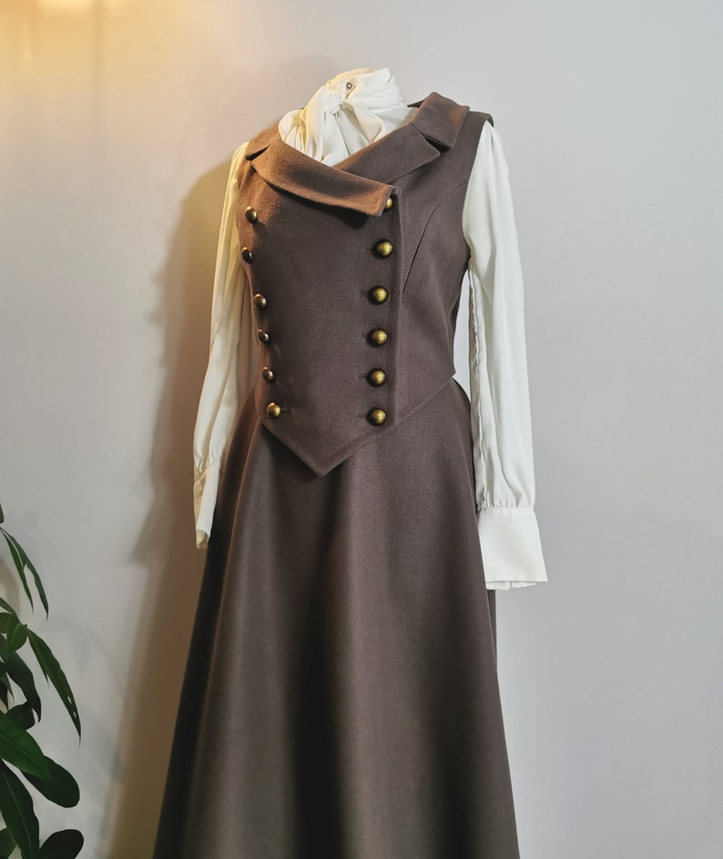 Edwardian Tweed Suit: Victorian Wool Vest and Skirt Set (size S) - Etsy