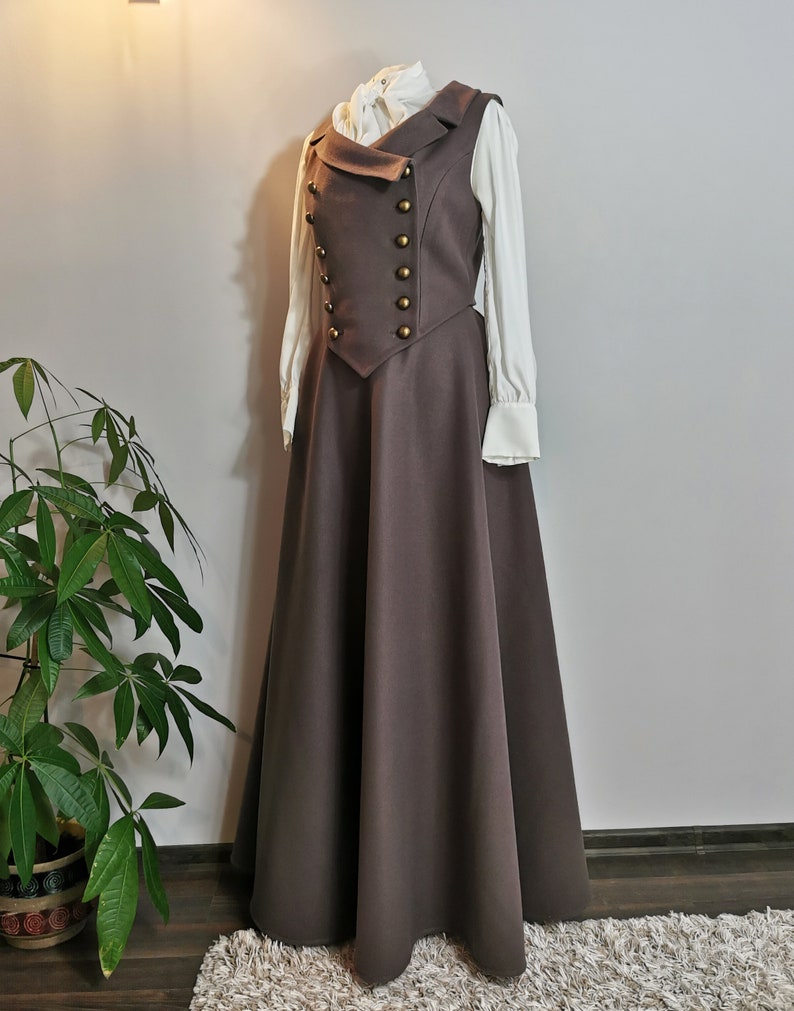 Edwardian Tweed Suit: Victorian Wool Vest and Skirt Set (size S) - Etsy