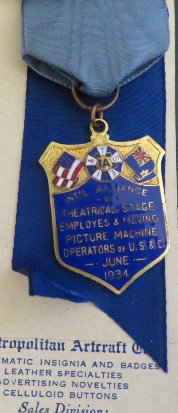 Union Ribbon Badge Theatrical Stage Employees & Movin… - Gem