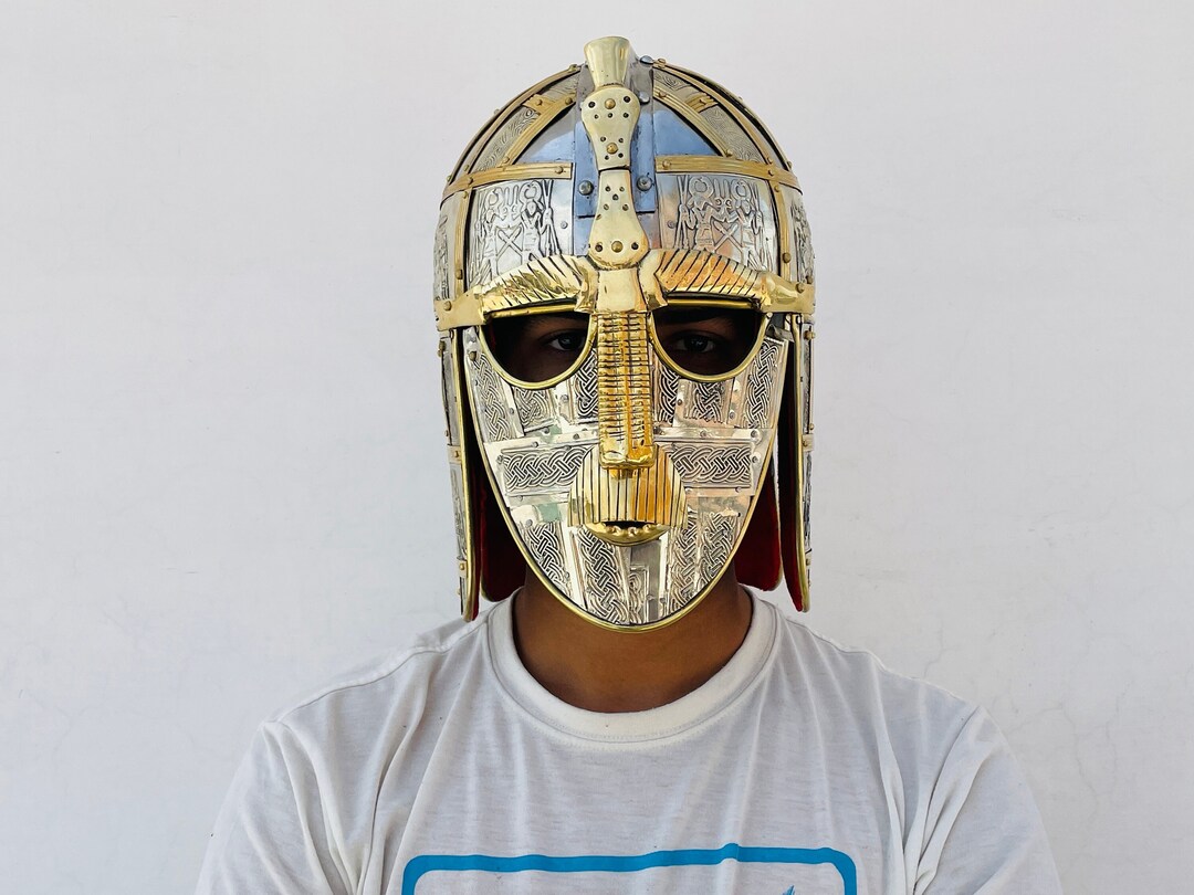 Anglo-saxon Sutton Hoo Helmet 7th Century Burial Helmet Viking Helmet ...