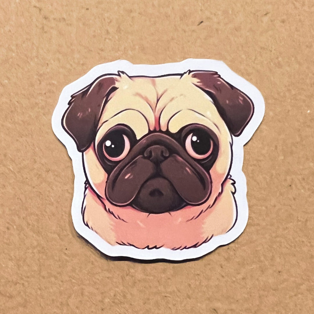 Pug Face Sticker - Etsy