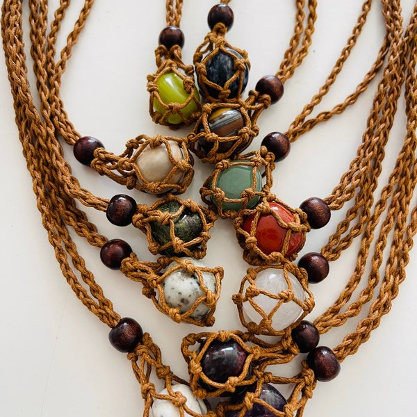 Collar de macrame - Etsy España