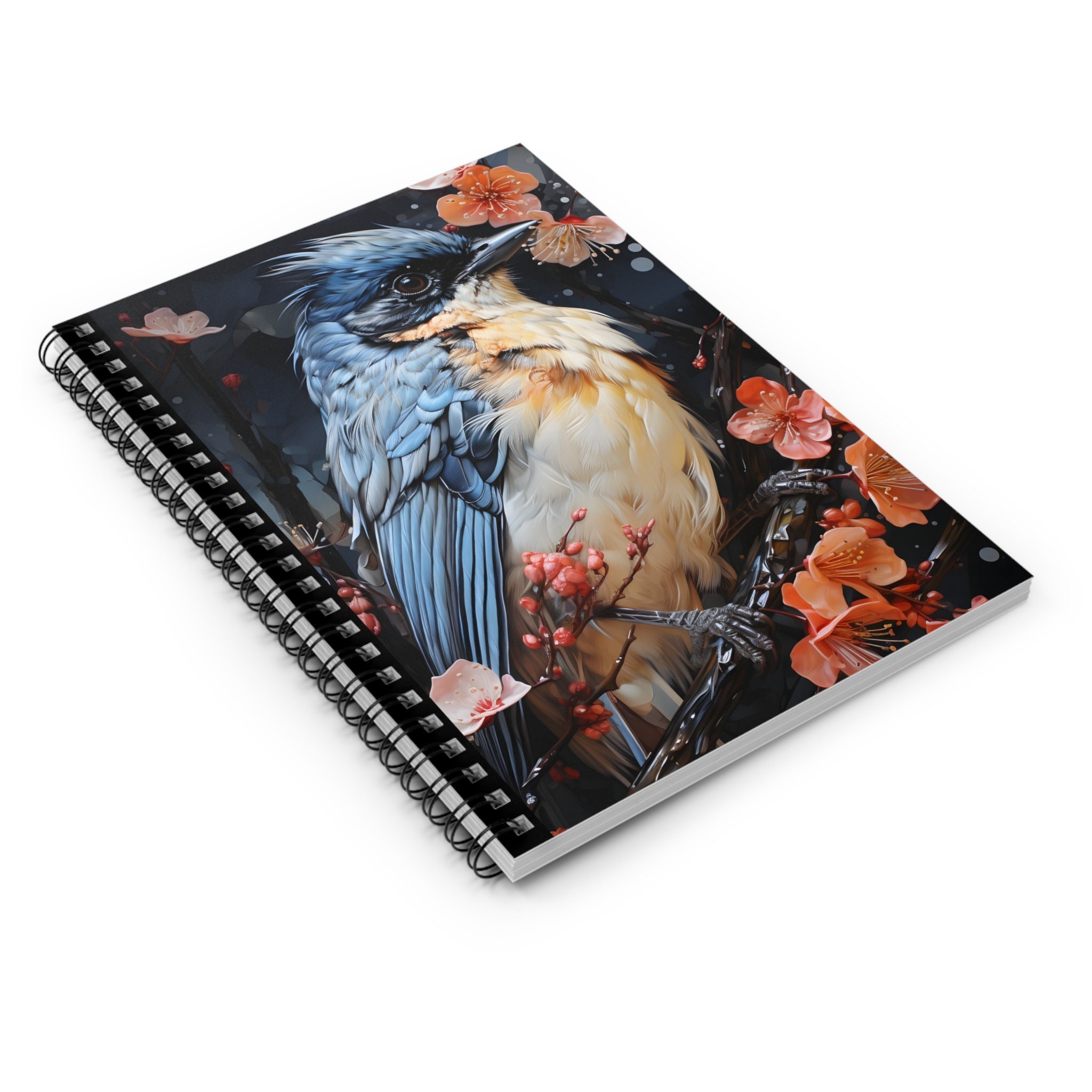 Blue Bird Spiral Notebook Journal, Bird Lover Journal, Cute Bird Diary ...