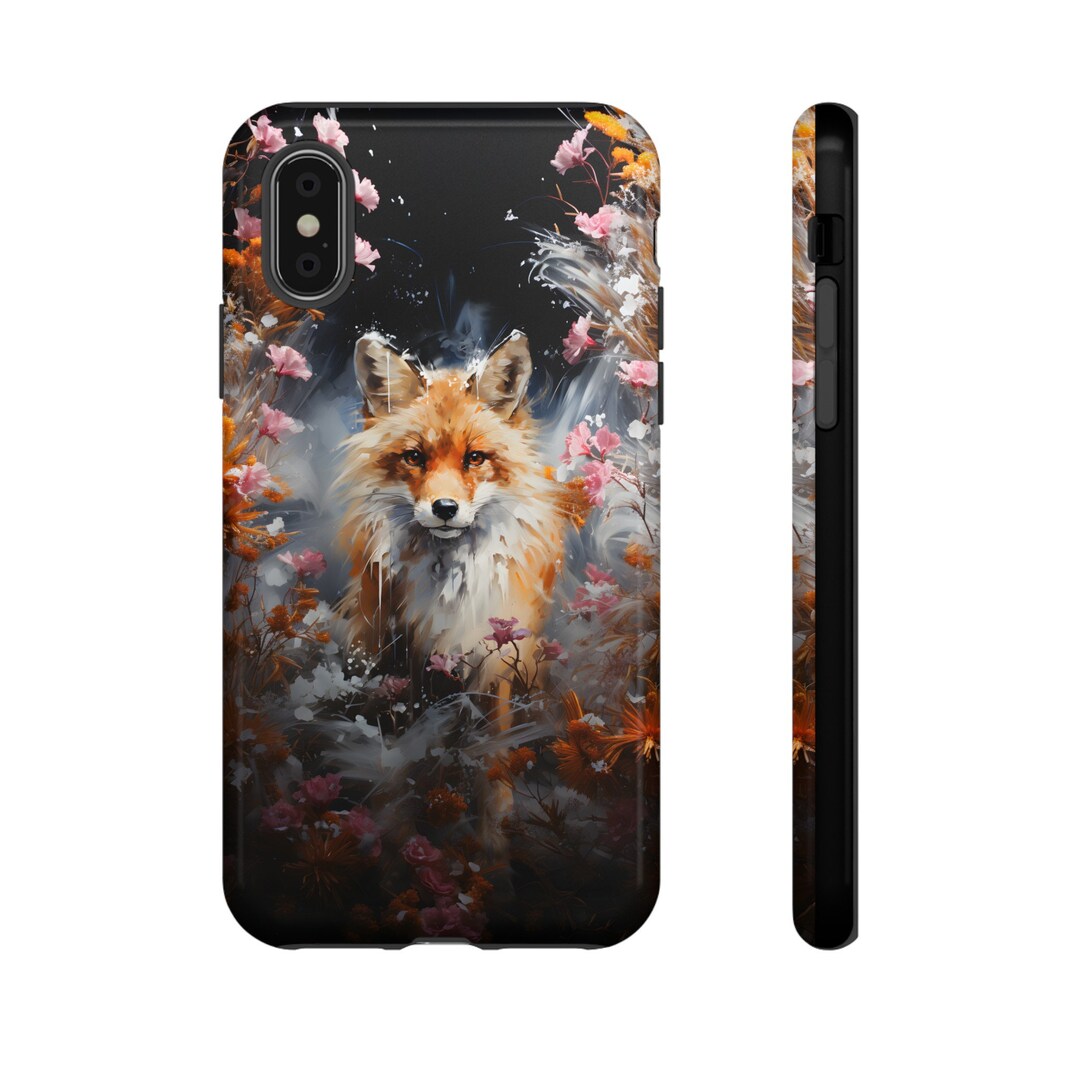 Cute Winter Fox Phone Case, Snow Fox and Flowers Phone Cover iPhone Pro ...