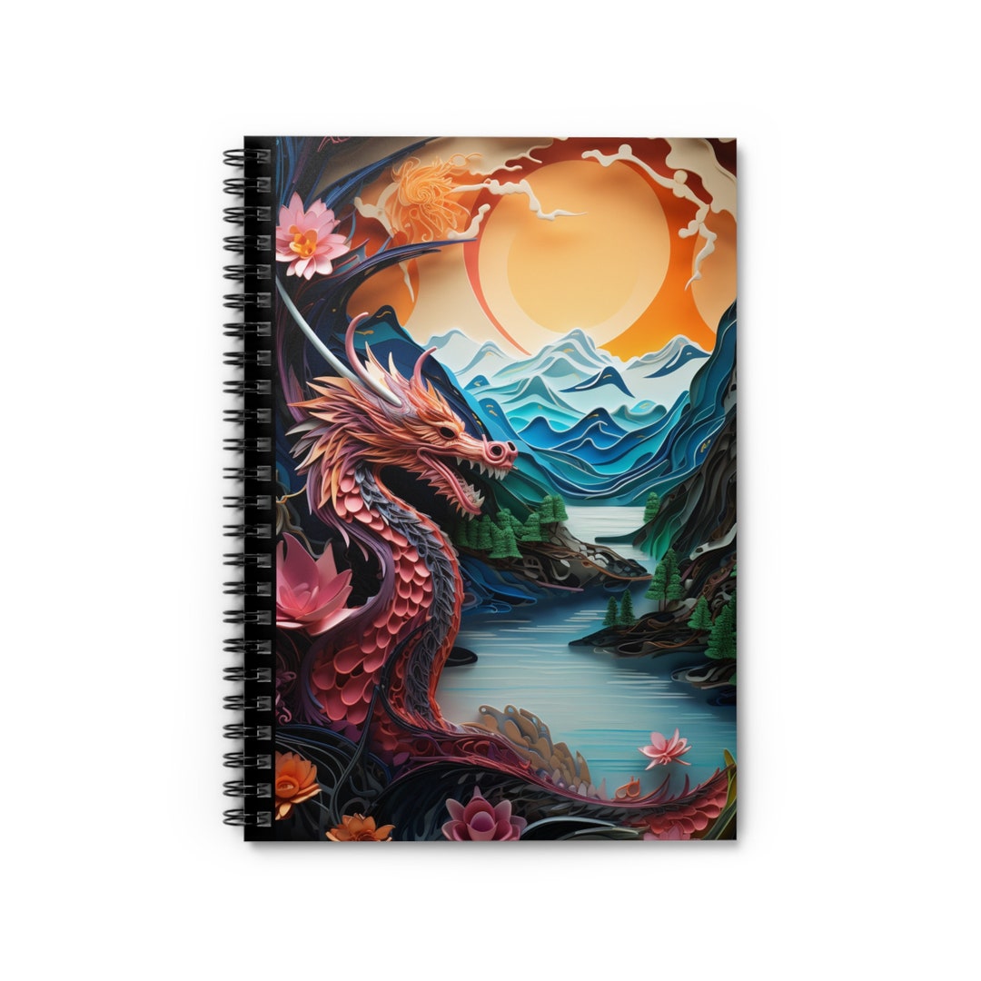 Magical Dragon Spiral Notebook, Fantasy Dragon Journal, Fairytale ...