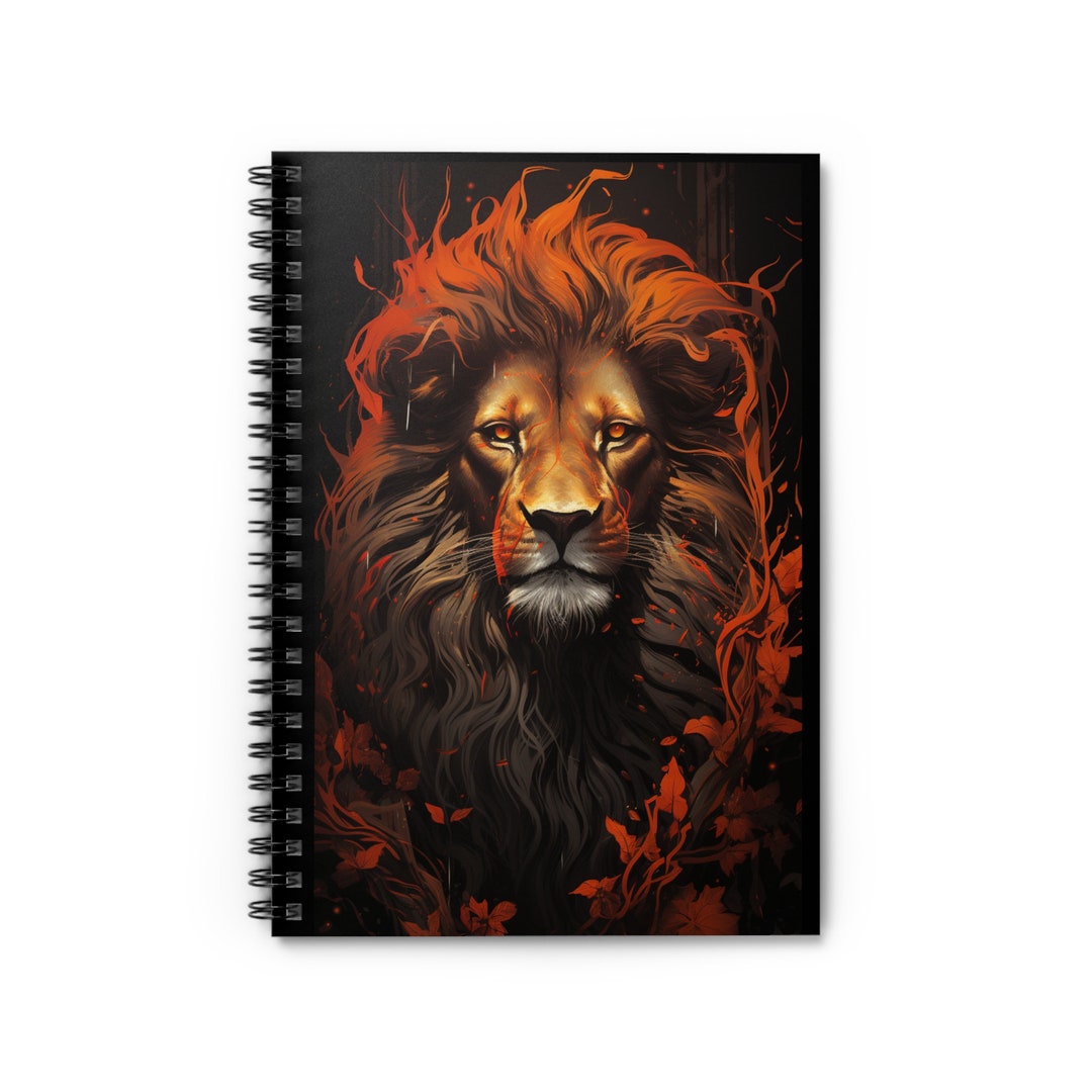 Majestic Lion Spiral Notebook, Fantasy Lion Journal, Mental Health ...