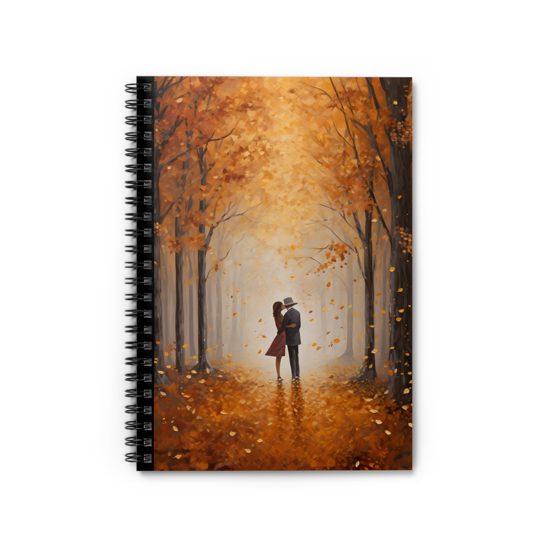 Autumn Trees Notebook, Fall Romance Journal, Fall Leaves Daily Spiral ...