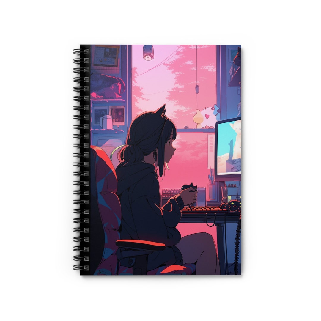 Anime Gamer Girl Spiral Notebook, Gamer Girl Journal, Daily Thoughts ...