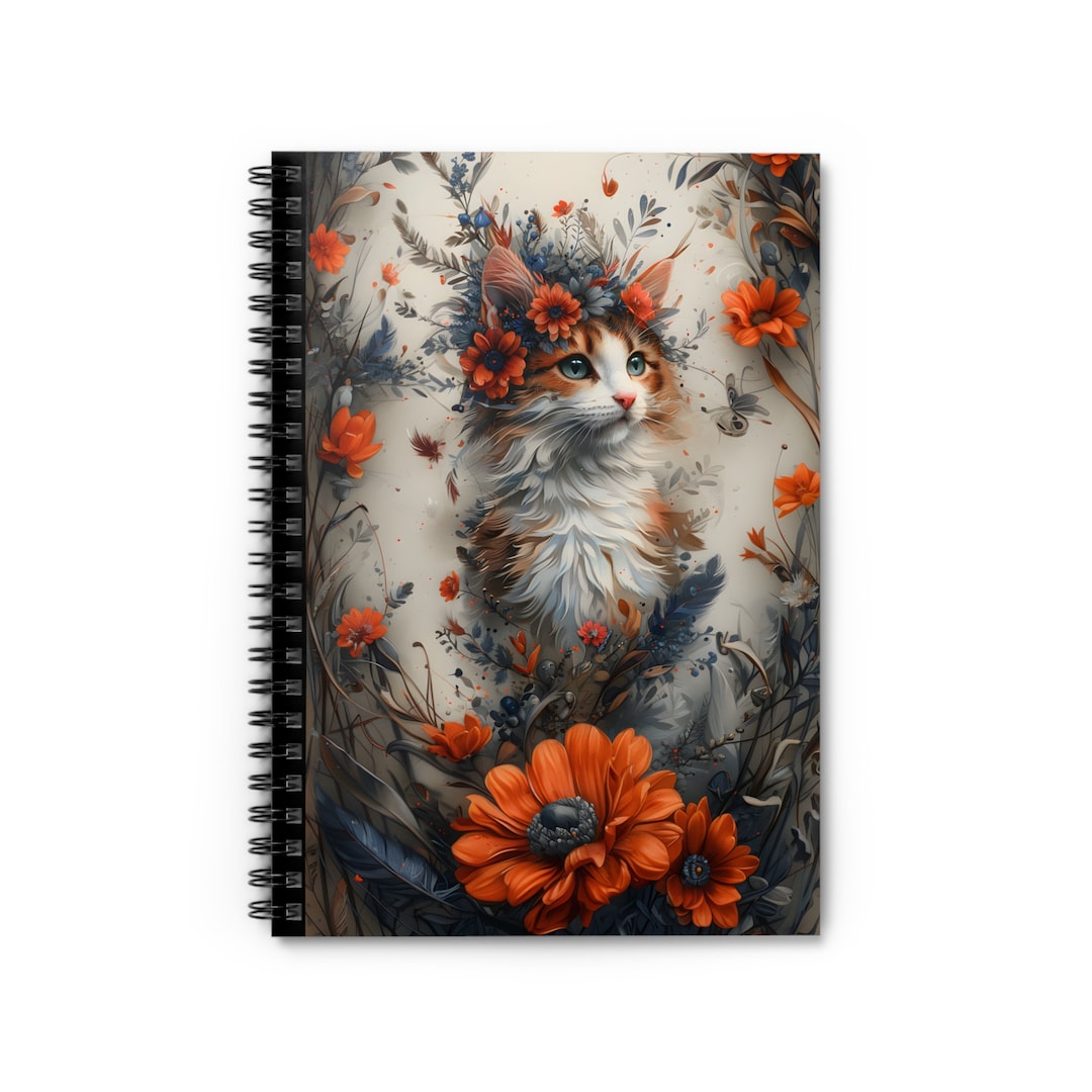 Orange Tabby Cat Spiral Notebook, Long Hair Cat Notepad, Beautiful Cat ...