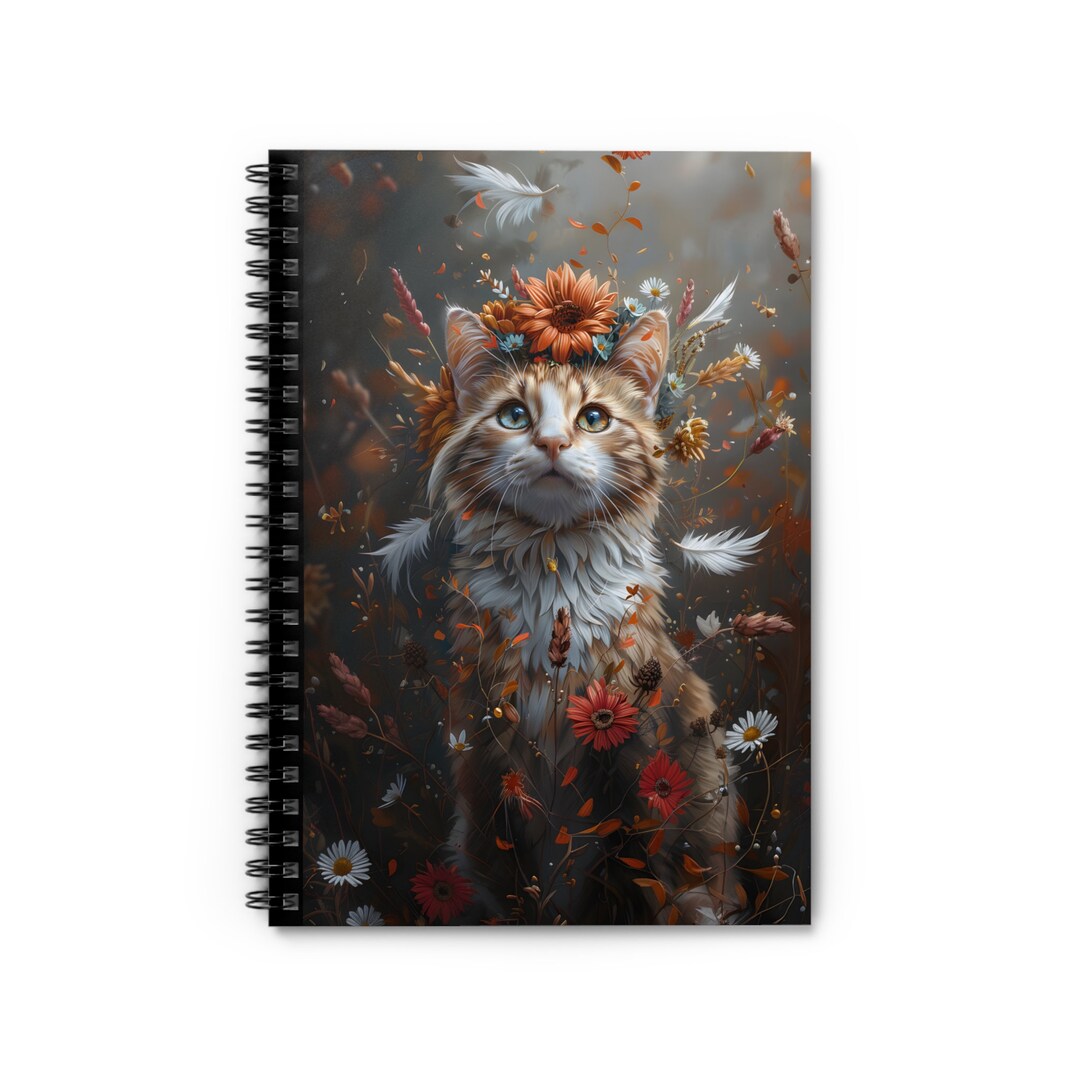 Orange and White Cat Spiral Notebook, Maine Coon Notepad, Beautiful Cat ...