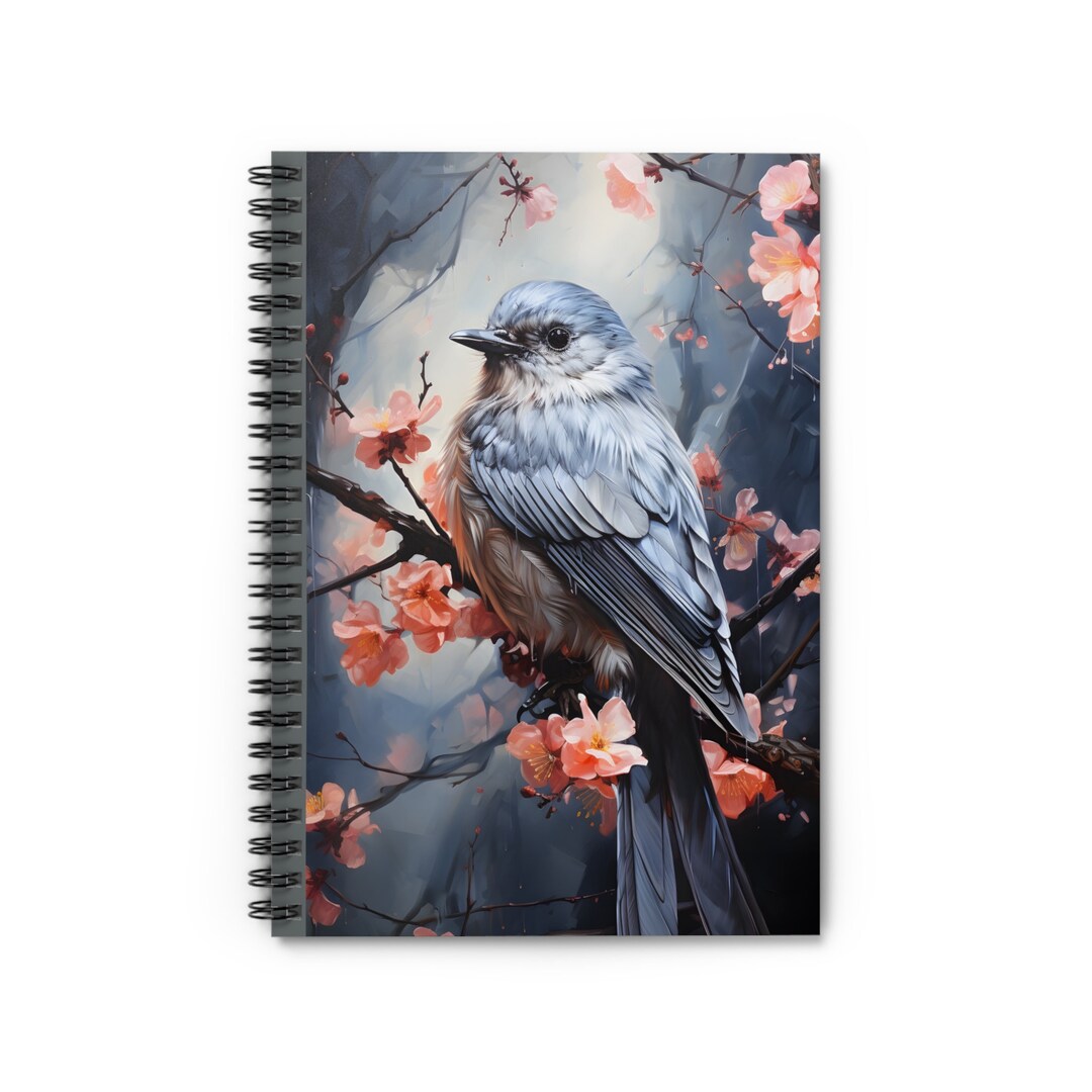 Beautiful Blue Bird Spiral Notebook, Bird Water Color Paint Art Journal ...