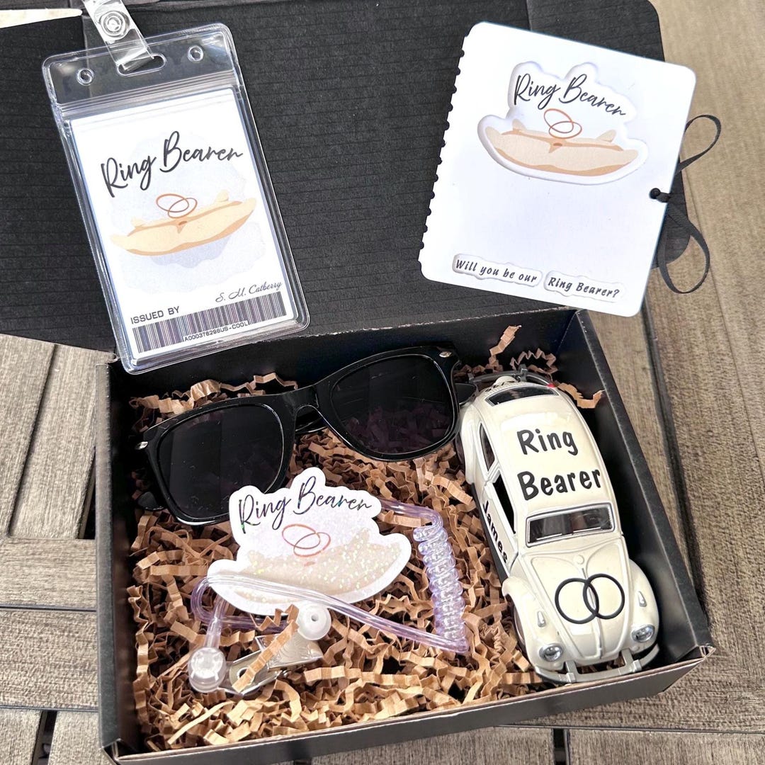 Personalized, Ring Bearer Proposal Box, Ring Bearer Gift Set, Ring Bearer Box, Ring Security ...