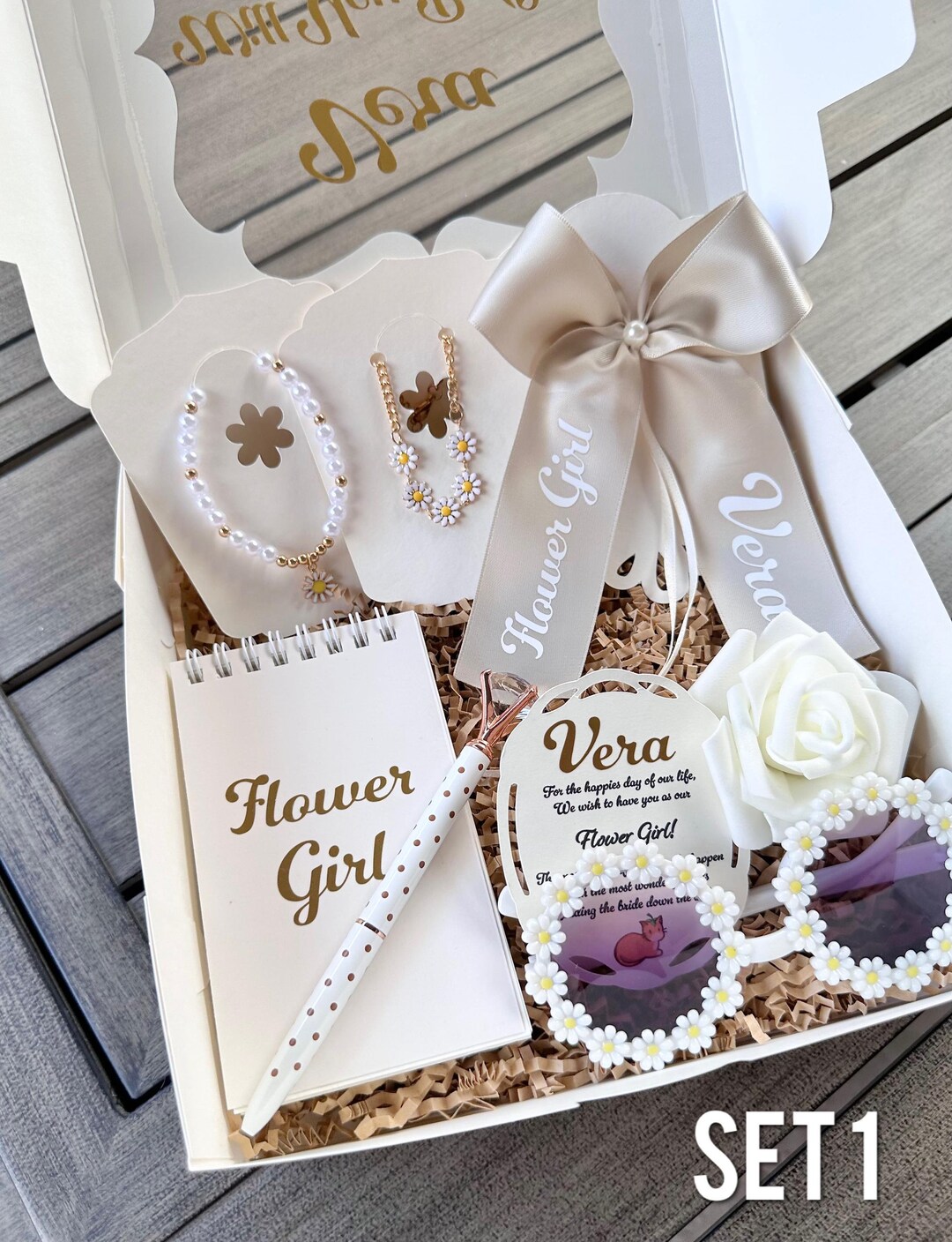 Flower Girl Proposal, Flower Girl Gift Set, Flower Girl Hair Bow ...