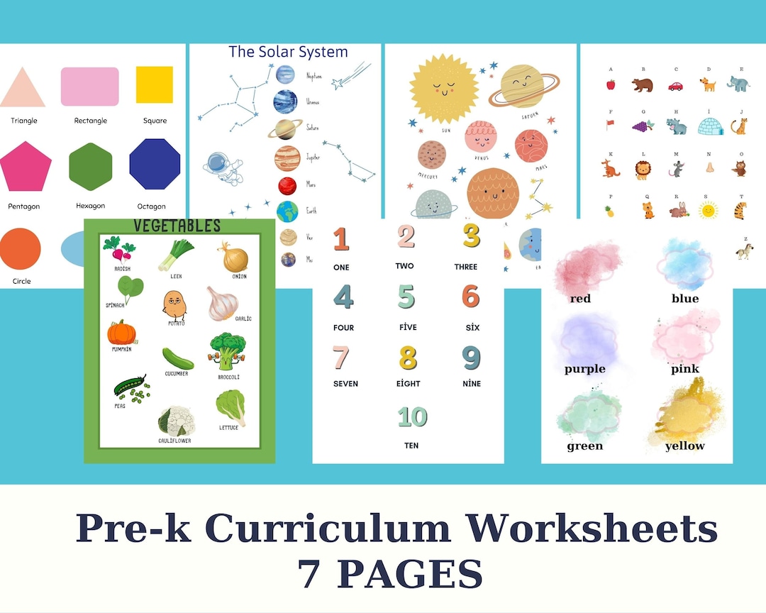 Preschool Learning Worksheets. Preschool Curriculum - Etsy