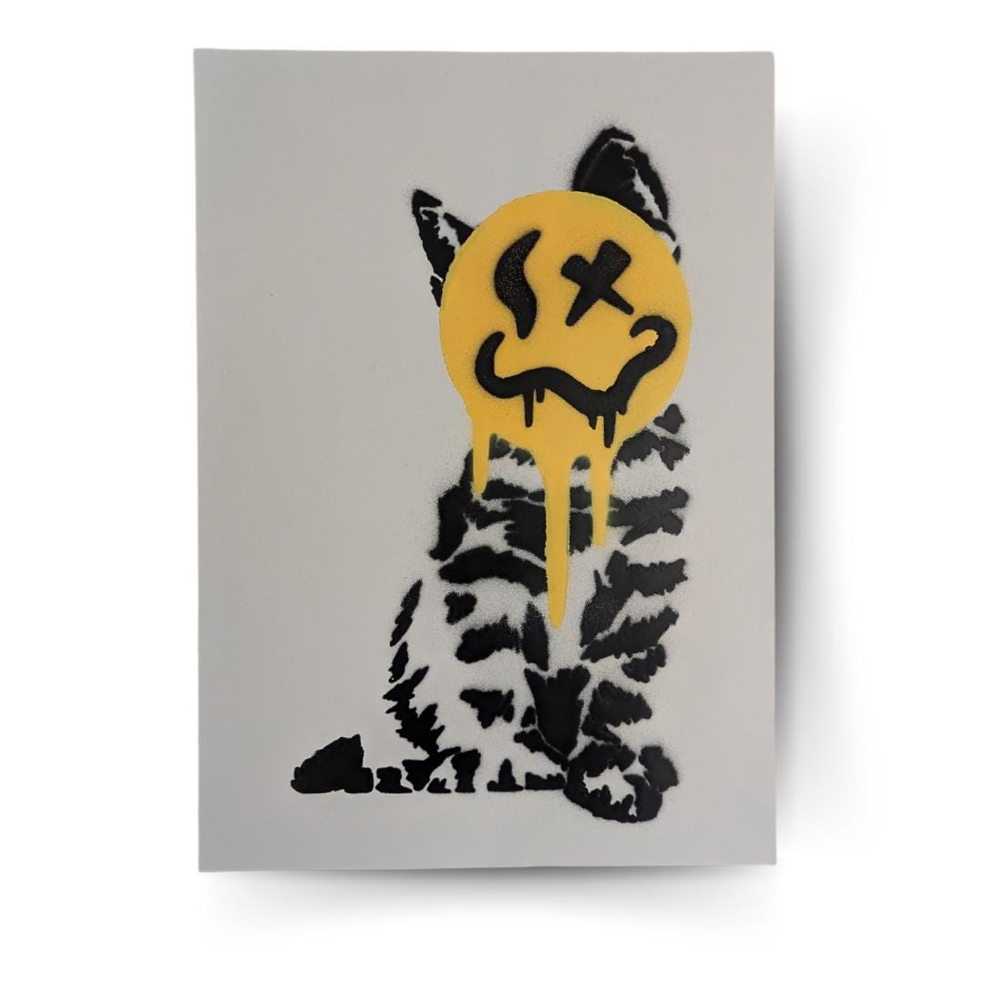 Graffiti / Street Art, smile Cat Asuek A3 200gsm Card Stock Original - Etsy