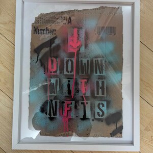 Graffiti / Street Art Framed Original Upcycled Street Waste Down With ...