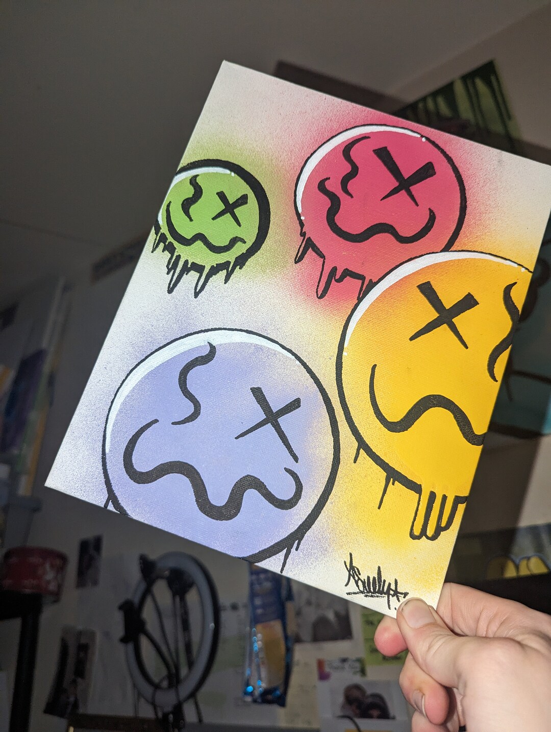 Graffiti / Street Art, 25cm X 20cm Primary Smiles, Asuek Original ...