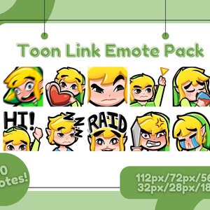 Toon Link Emotes for Twitch or Discord 10 Pack - Etsy