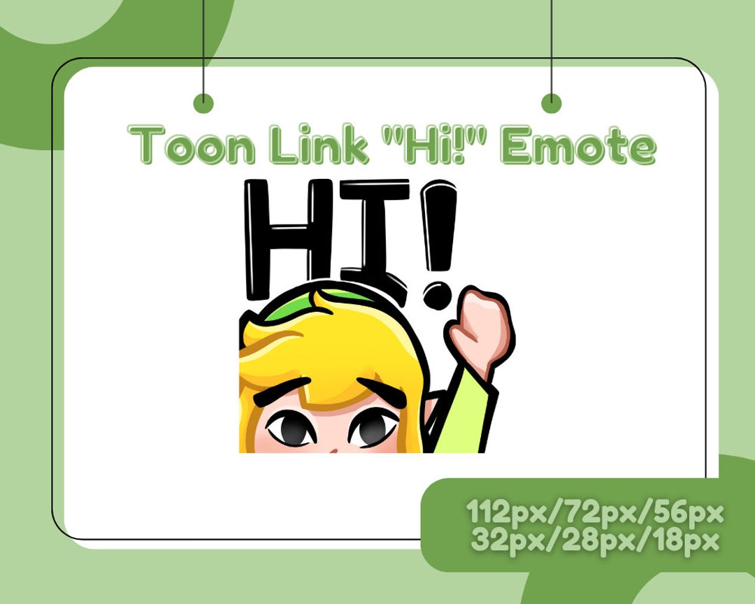 Toon Link "hi!" Emote for Twitch or Discord - Etsy