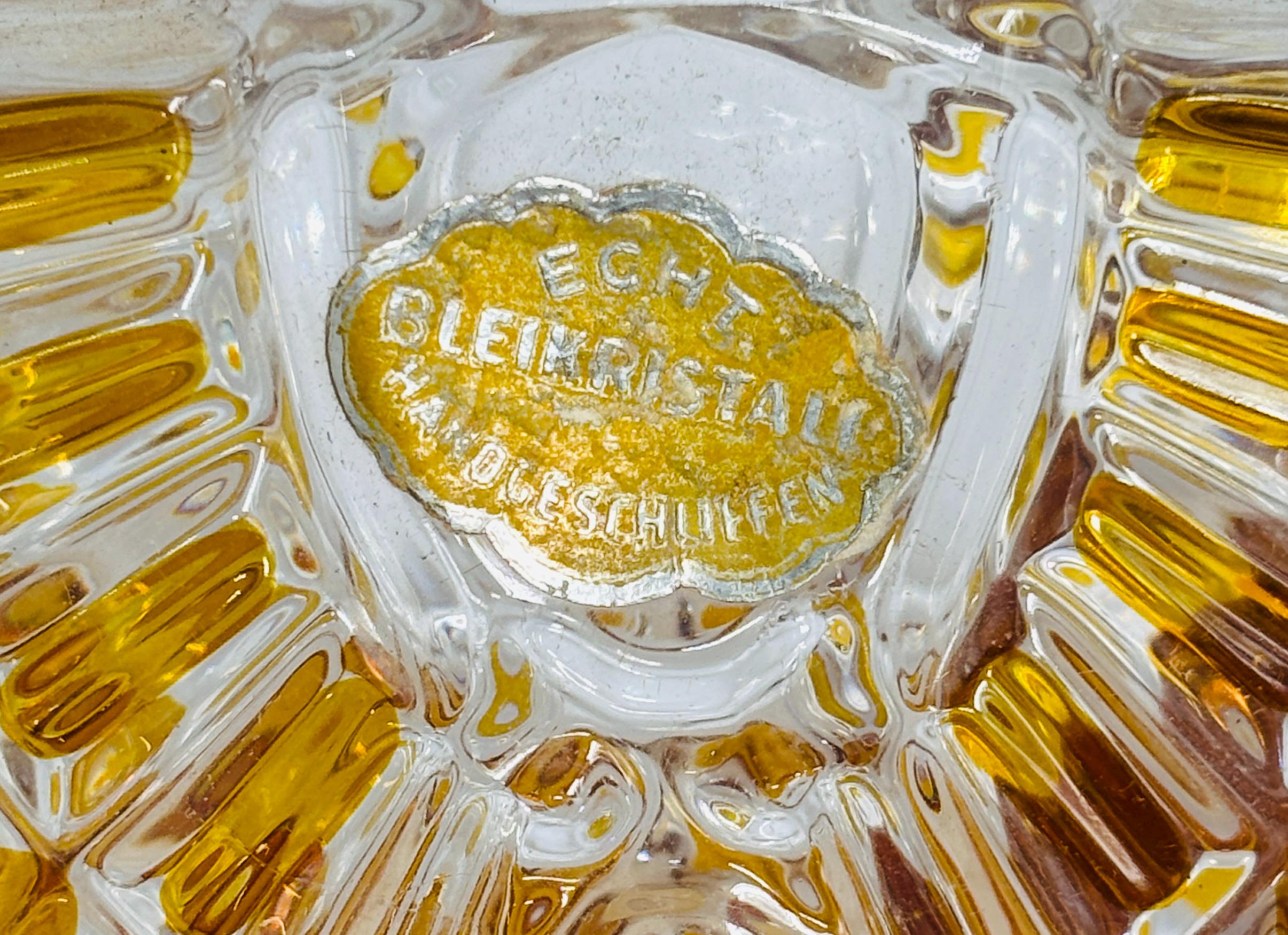 Vintage 1950's Beautiful Art Deco Amber and Clear Crystal Perfume ...