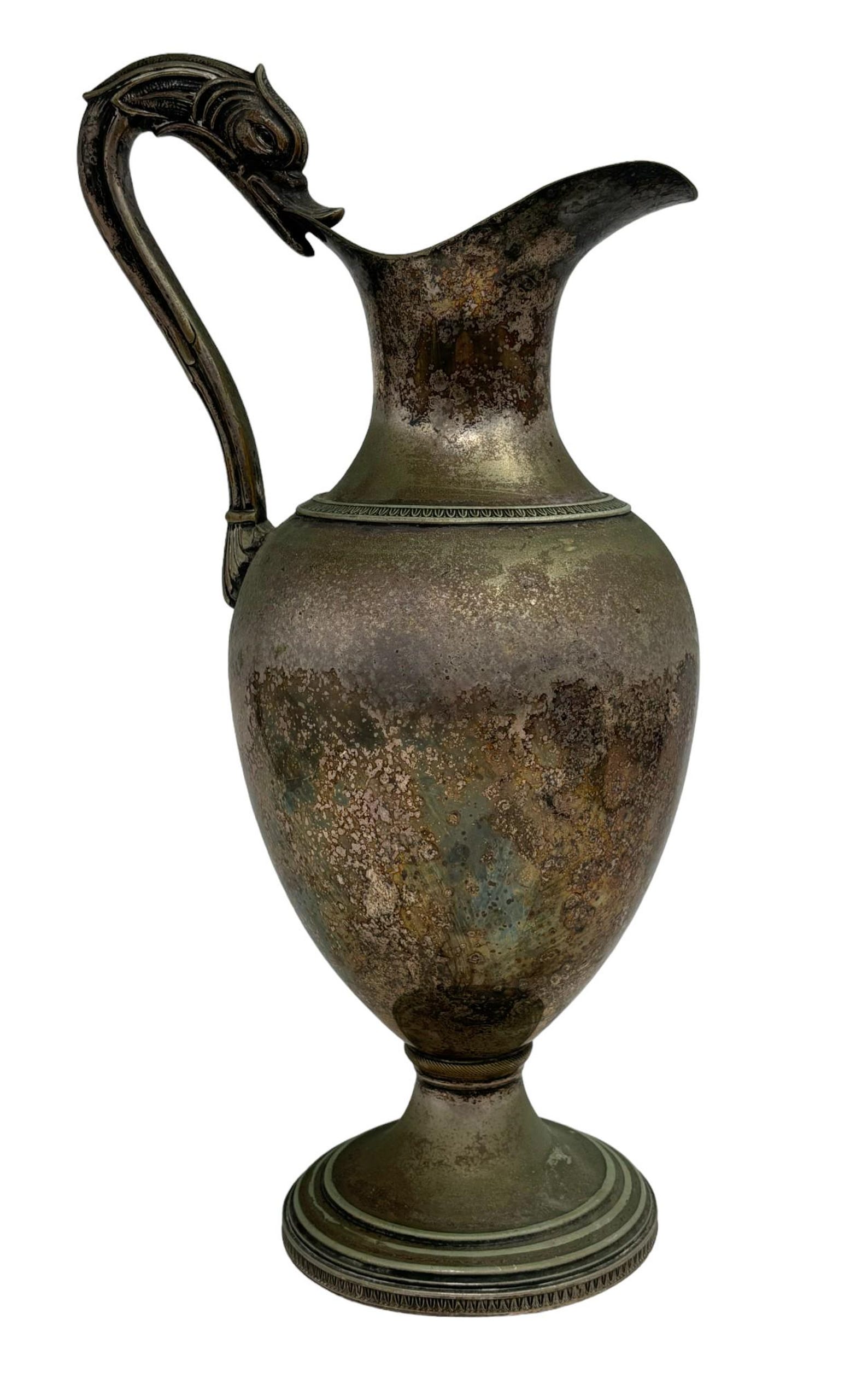 Antique 19th Century France Silver Plated Pitcher With Swan Handle ...