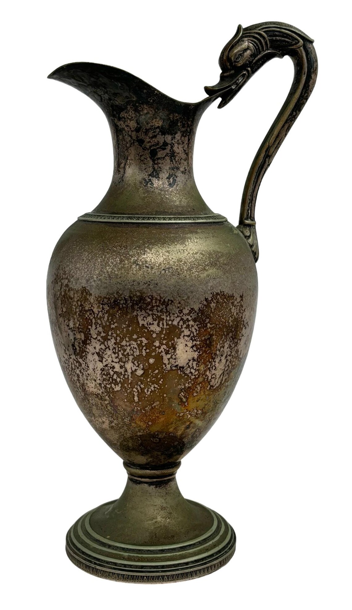 Antique 19th Century France Silver Plated Pitcher With Swan Handle ...
