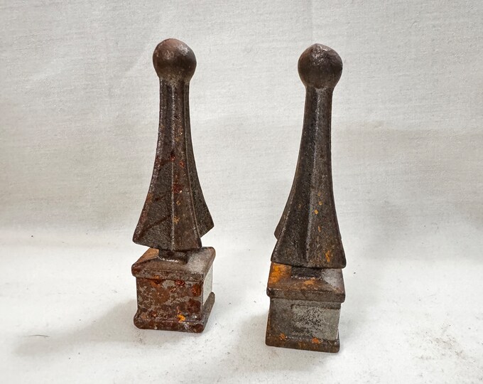 Two 4 Inch Finials, Ornamental Fence Toppers, 4-sided Spire, Spear ...