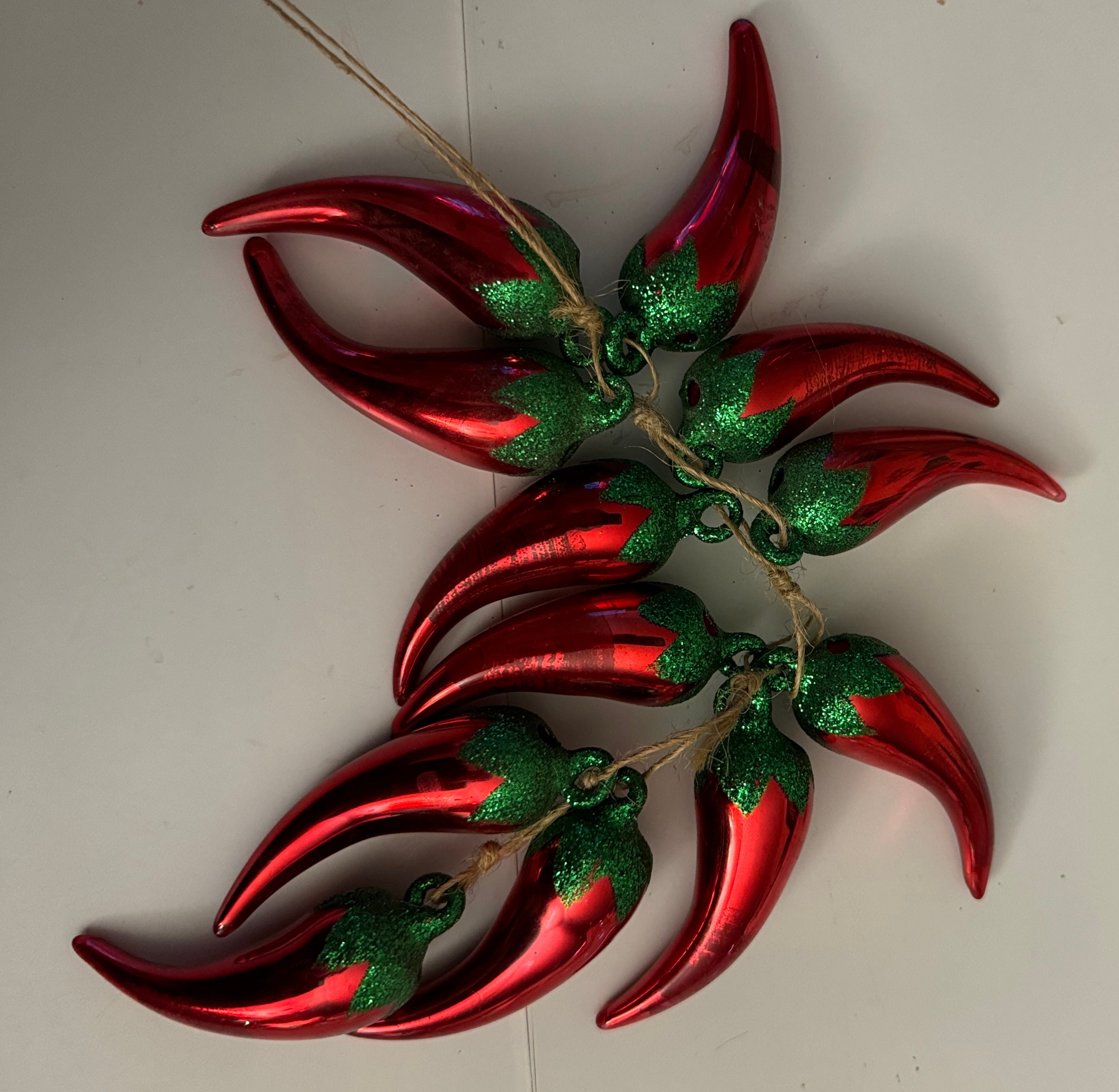12 Mercury Glass Red Chili Pepper Ornaments, Rare Item, Each Pepper 3 1 ...