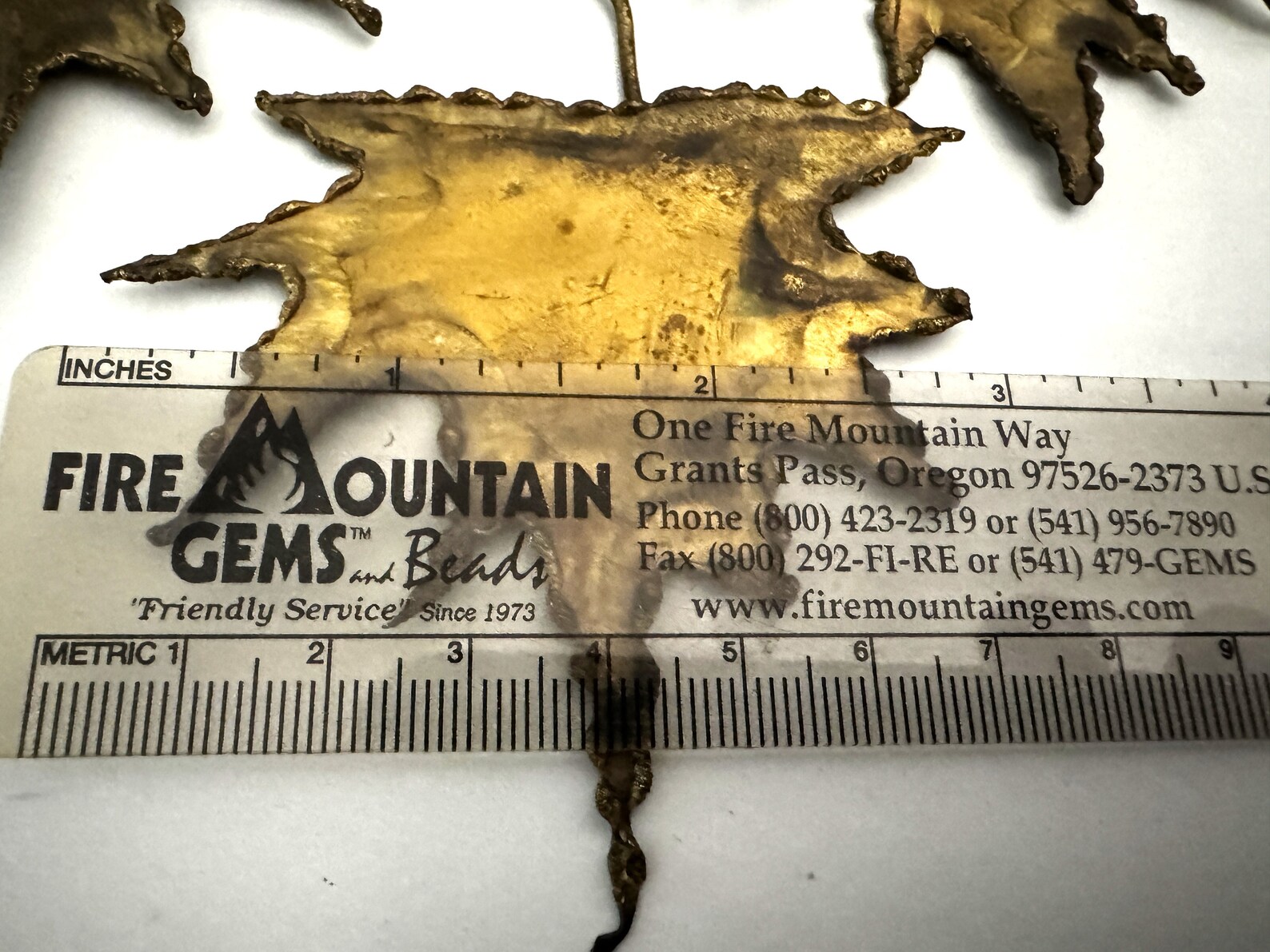 8 Handcrafted Large Brass Leaves, Rippled Edges, Soldered Stems ...
