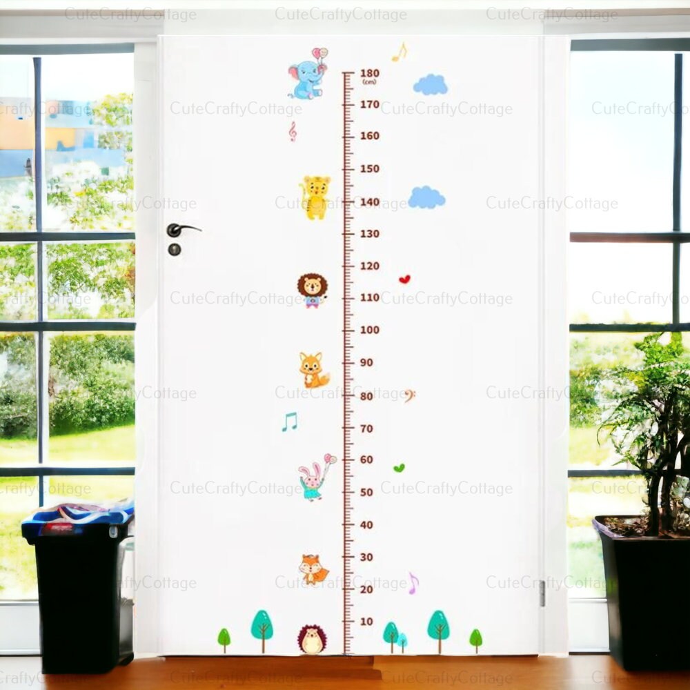 Cartoon Height Chart Wall Sticker Children's Growth Chart - Etsy UK