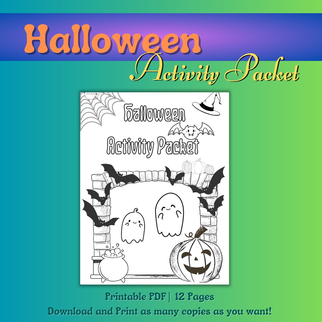 Halloween Activity Packet Printable Halloween Activities for - Etsy