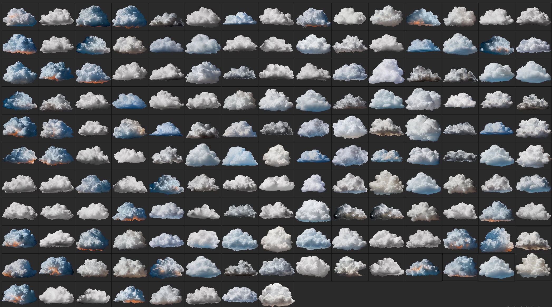 5K 158 Cloud Overlays Vol.2 - Photoshop Overlays - PNG - Digital -no ...
