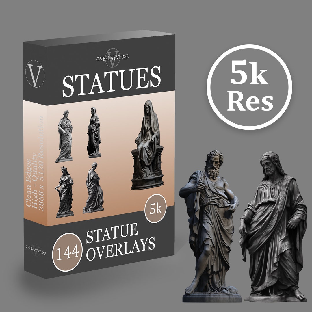 144 5k Statues Overlays Mega Bundle - Enhance Your Edits - Photoshop ...