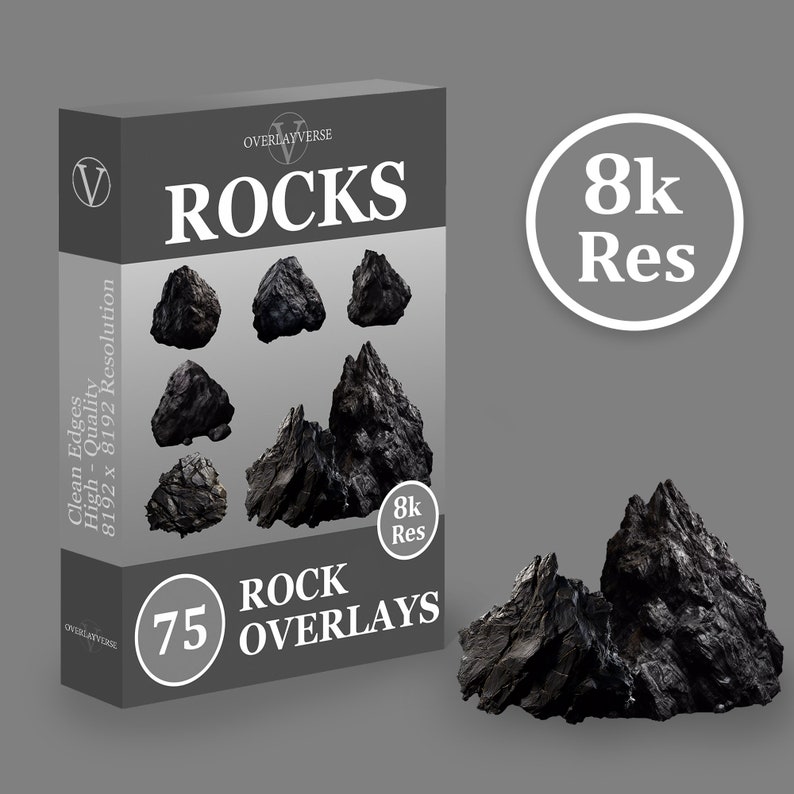 8K 75 Natural Rock and Boulder Photo Overlays MEGA Bundle - Enhance ...