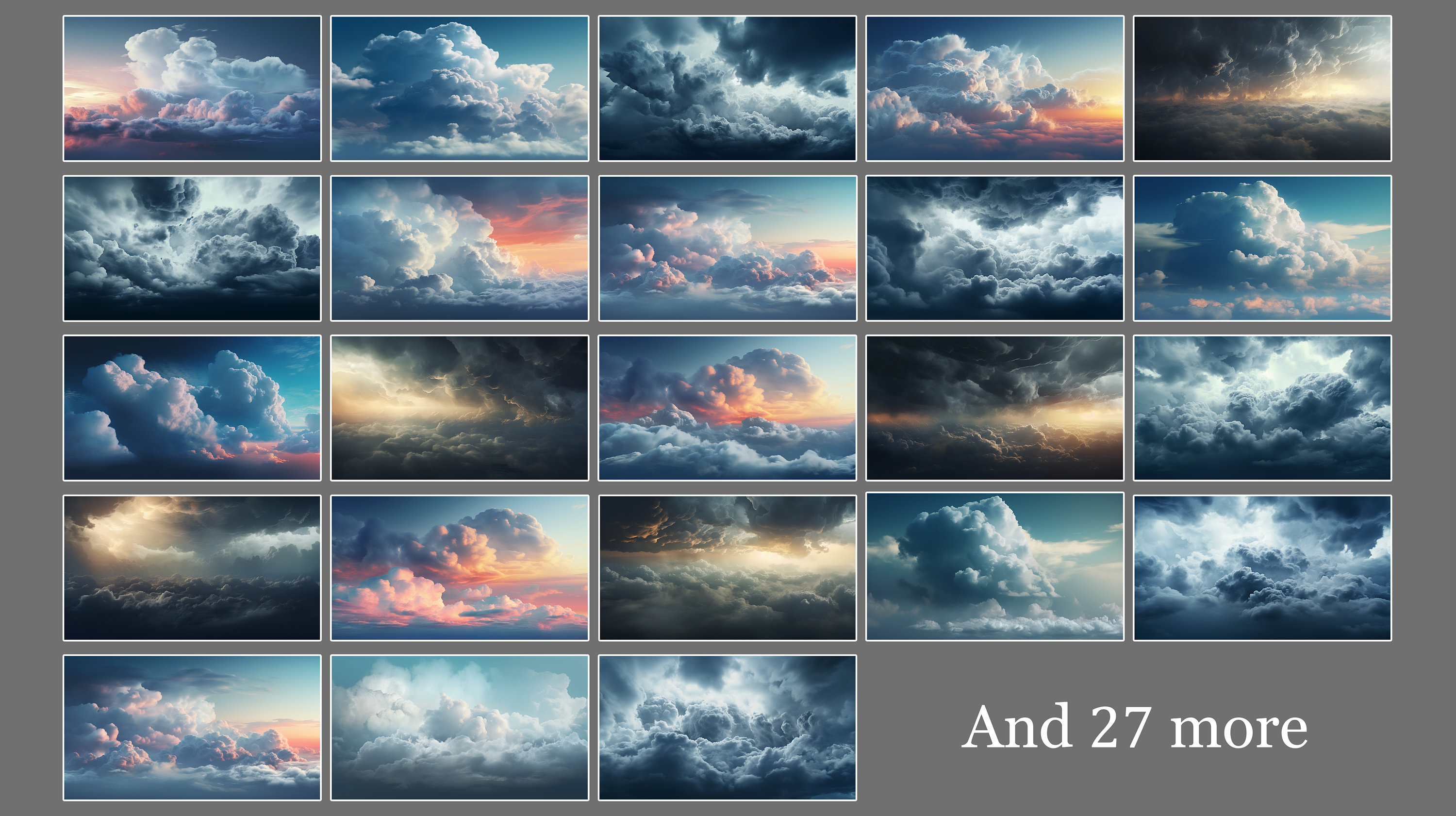 5K 50 Cloud Overlays Vol. 1 - Photoshop Overlays - PNG - Digital ...