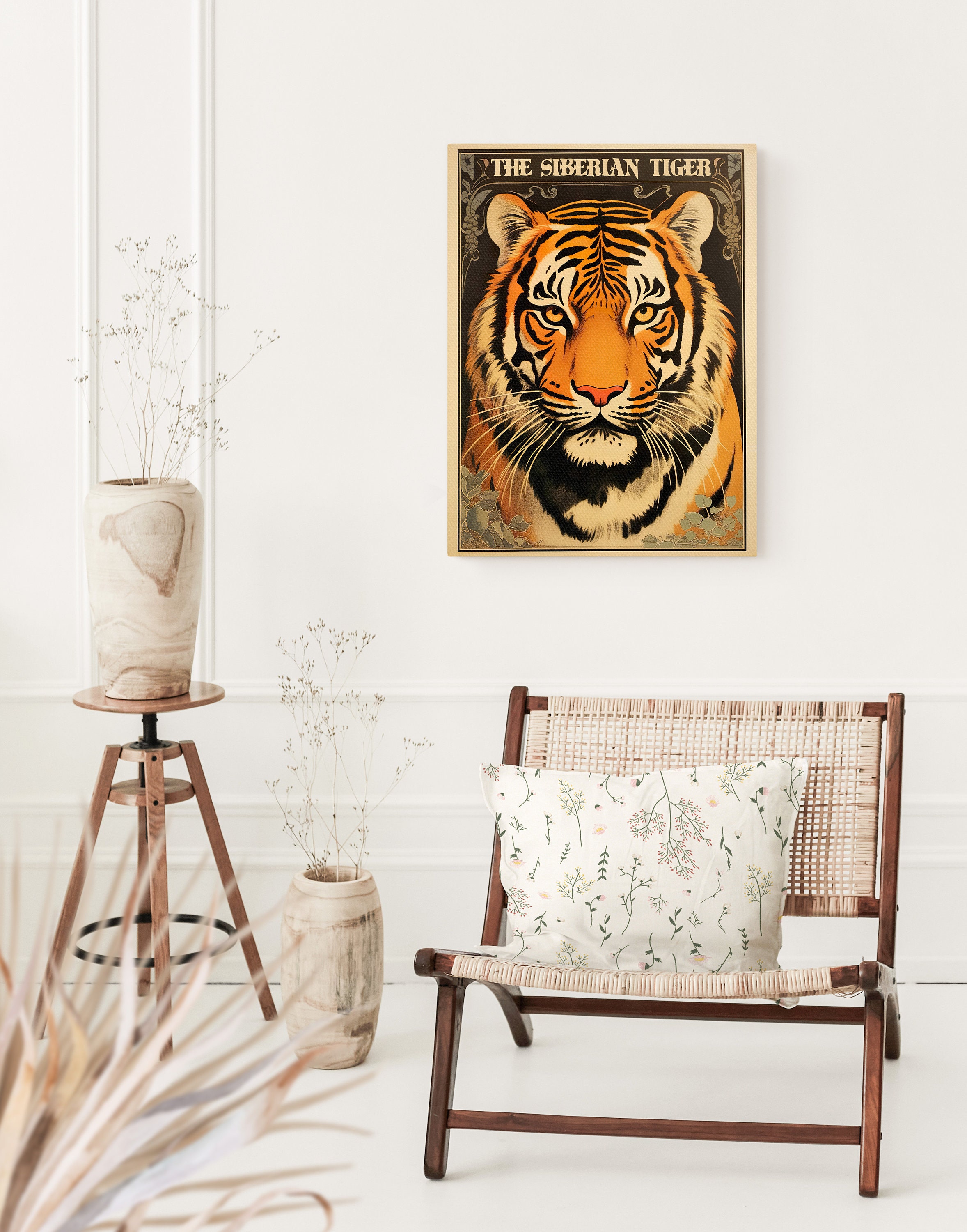 Vintage Siberian Tiger Retro Wall Decor Apartment Art Boho - Etsy