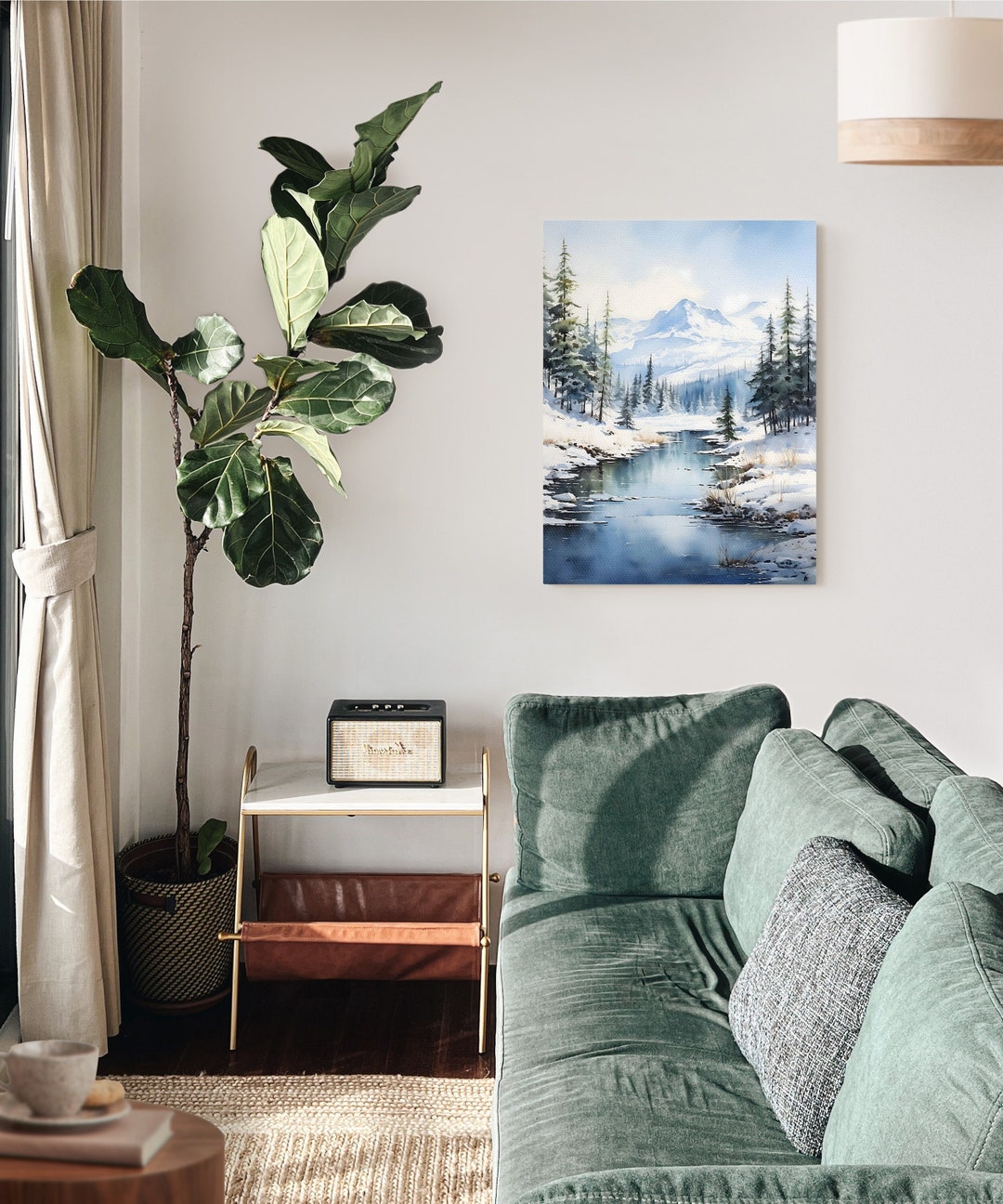 Boho Art, Bright Snowy Riverbed, Winter Wall Decor, Boho Decor ...