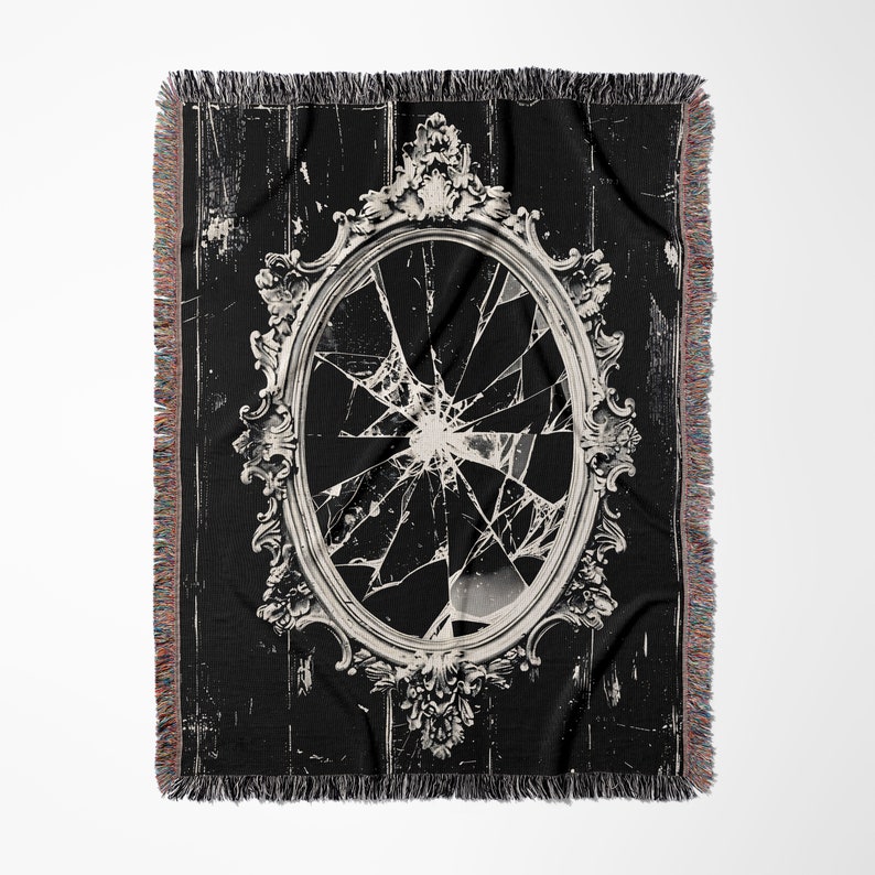 Large Gothic Backdrop Tapestry, Shattered Victorian Mirror, Dark ...