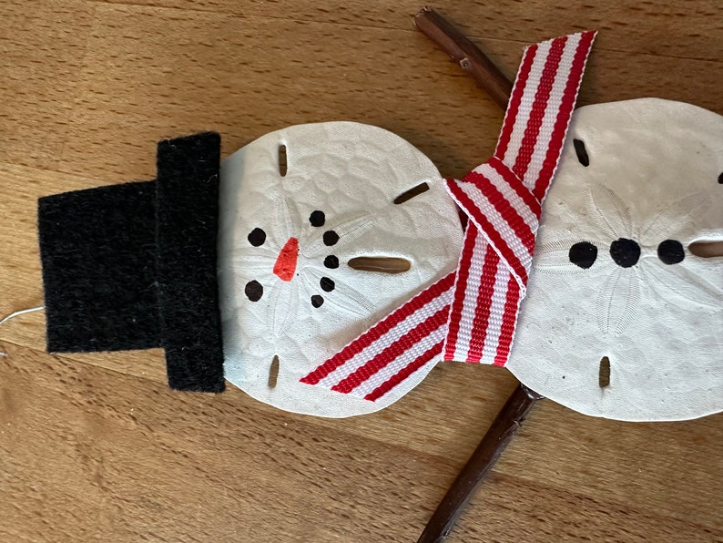 Sand Dollar Snowman Ornament Beach Coastal Decor Christmas Ornament ...