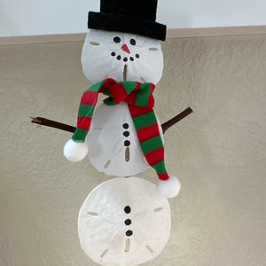 Sand Dollar Snowman Ornament Beach Coastal Decor Christmas Ornament ...