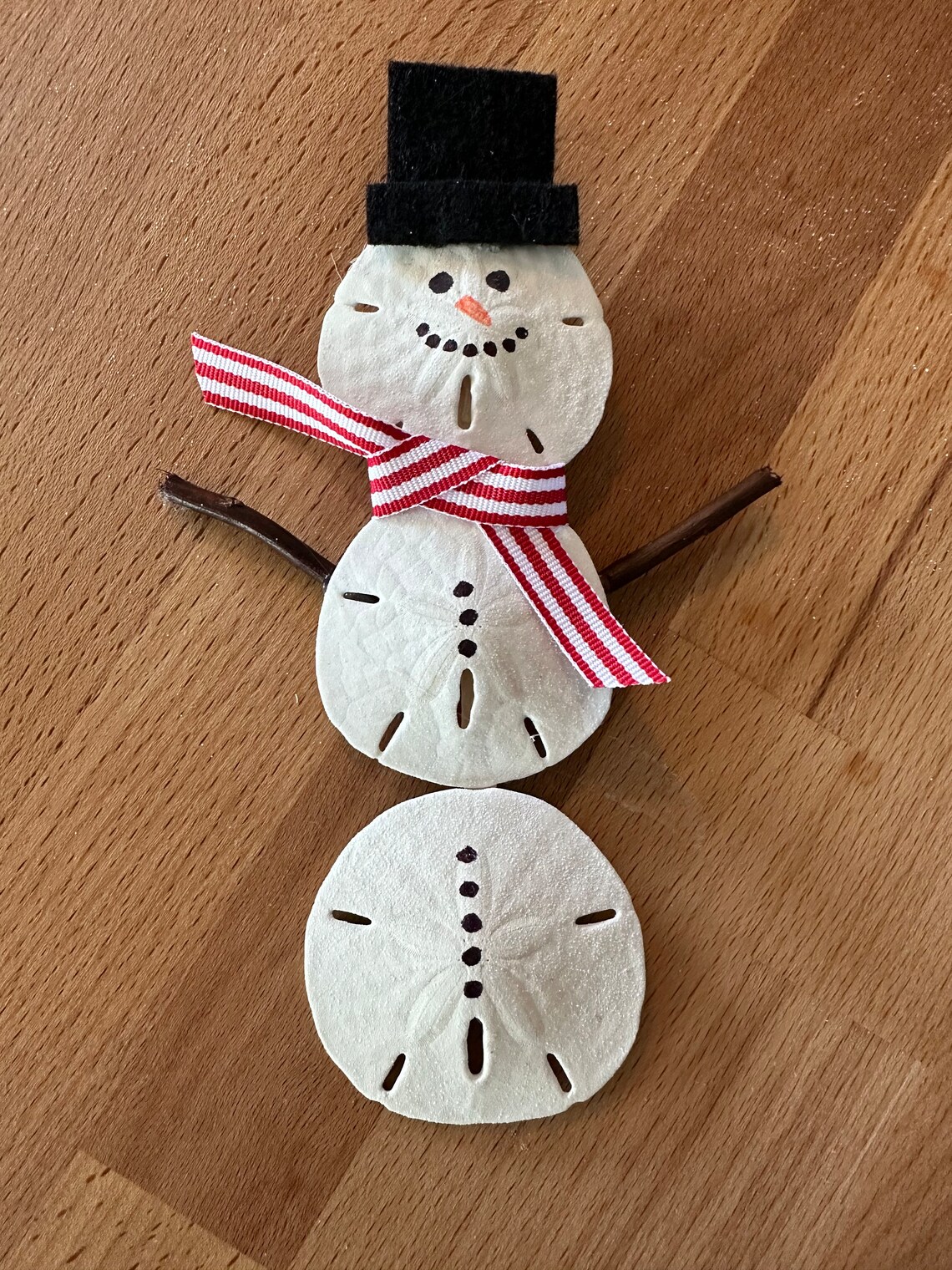 Sand Dollar Snowman Ornament Beach Coastal Decor Christmas - Etsy