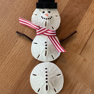 Sand Dollar Snowman Ornament Beach Coastal Decor Christmas Ornament ...