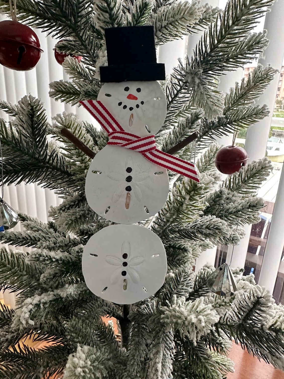 Sand Dollar Snowman Ornament Beach Coastal Decor Christmas - Etsy