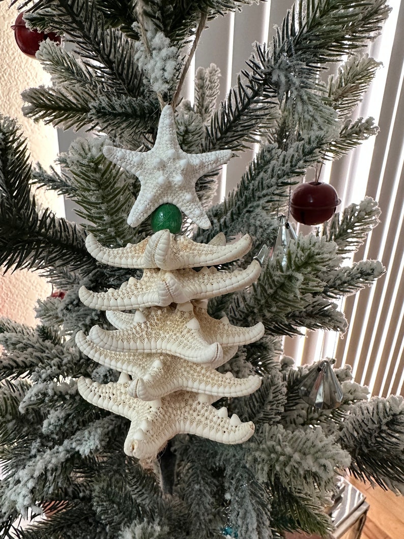 Knobby White Starfish Beach Nautical Coastal Christmas Tree Ornament ...