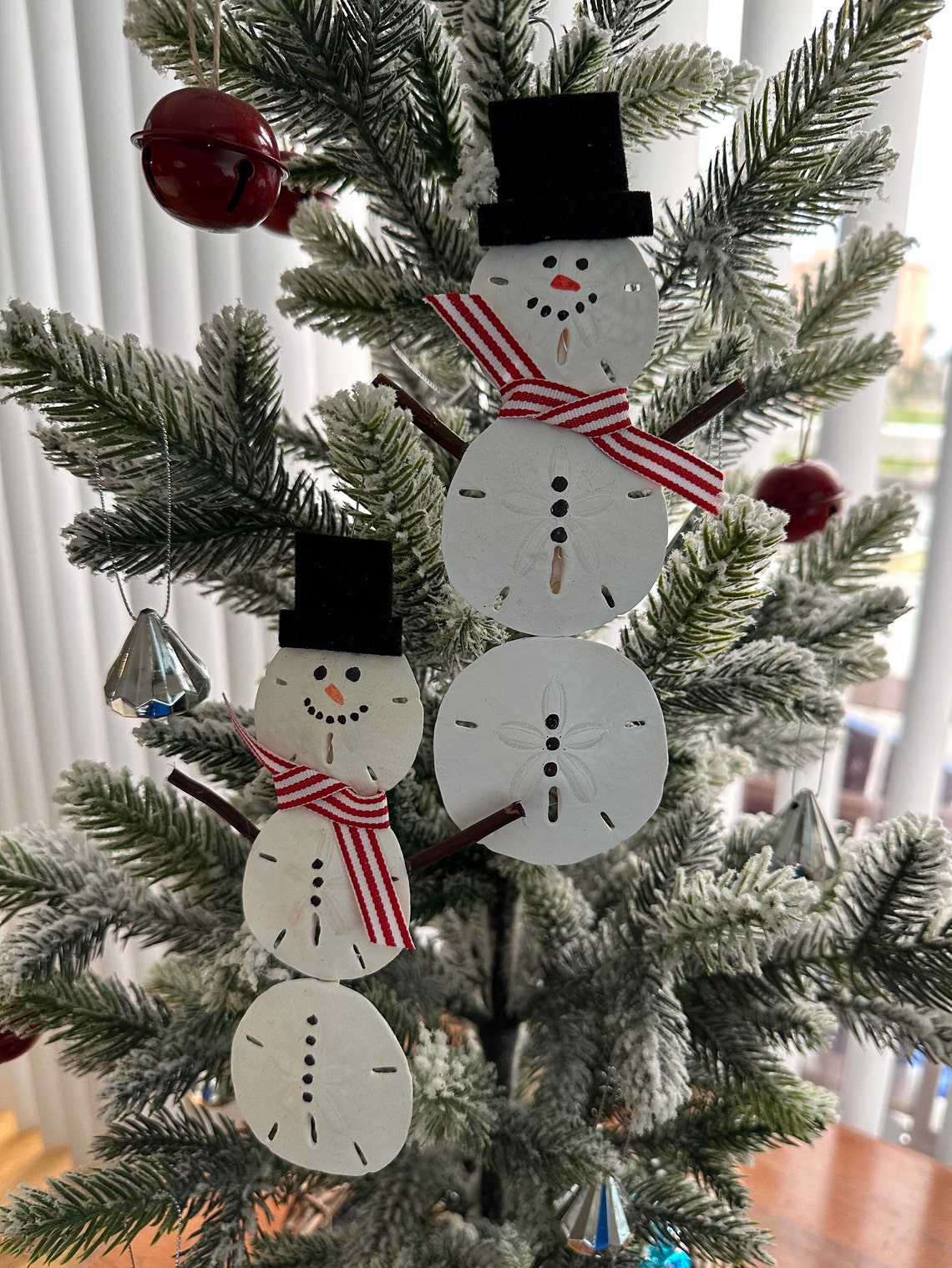 Sand Dollar Snowman Ornament Beach Coastal Decor Christmas - Etsy