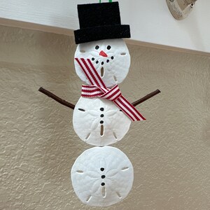 Sand Dollar Snowman Ornament Beach Coastal Decor Christmas Ornament ...